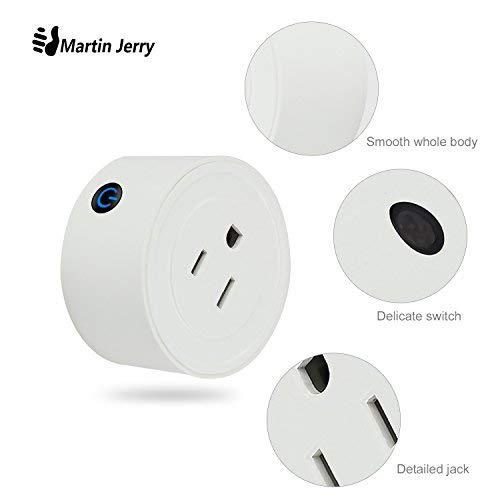 Martin Jerry Mini Smart Plug Compatible with Alexa and Google Home, Smart Home Devices, No Hub Required, Easy Installation and App Control as Smart Switch Timing (Round) (4Pack)