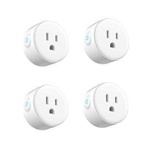 woostar wifi smart plugs, mini wifi outlet compatible with alexa, google assistant for voice control, no hub required, wifi enabled remote control, timer function-4 pack