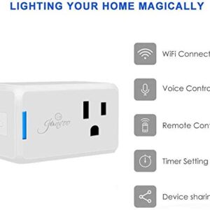 2pack Smart Plug Socket Mini Outlet with Schedule,Remote Control your Devices,Occupies Only One Socket, Compatible with Alexa Echo Google Home Assistant, christmas light socket Timing Function