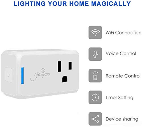 2pack Smart Plug Socket Mini Outlet with Schedule,Remote Control your Devices,Occupies Only One Socket, Compatible with Alexa Echo Google Home Assistant, christmas light socket Timing Function