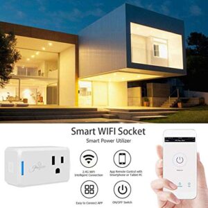 2pack Smart Plug Socket Mini Outlet with Schedule,Remote Control your Devices,Occupies Only One Socket, Compatible with Alexa Echo Google Home Assistant, christmas light socket Timing Function