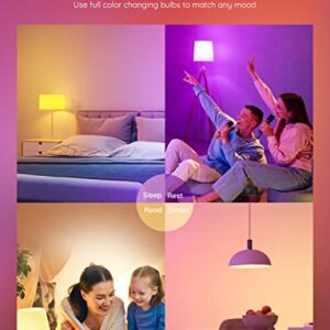 Govee Smart Light Bulbs, WiFi & Bluetooth LED Light Bulbs, RGBWW Color Changing Light Bulbs, 54 Dynamic Scenes, Music Sync, 16 Million DIY Colors Dimmable, Work with Alexa & Google Assistant, 2 Pack