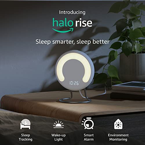 Introducing Amazon Halo Rise - Bedside Sleep Tracker with Wake-up Light and Smart Alarm