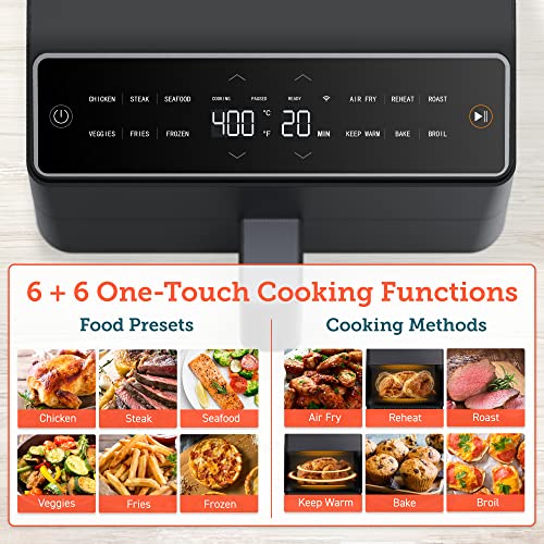 COSORI Pro III Air Fryer Dual Blaze, 6.8-Quart, Precise Temps Prevent Overcooking, Heating Adjusts for a True Air Fry, Bake, Toast, and Broil, Even and Fast Cooking, In-App Recipes, 1750W