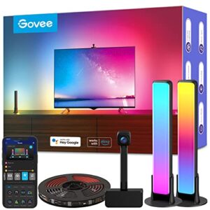 govee led strip lights & light bars with camera, smart wi-fi rgbic dreamview t1 pro led lights for tv (55-65 inches), video & music sync tv backlight for gaming & movies, work with alexa & google home