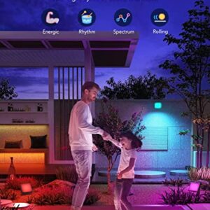 Govee Outdoor Lights, Flood Lights Uplight 2 in 1, LED Landscape Lighting, 35 Scene Modes, 4 Music Modes, Smart Color Changing IP65 Waterproof, App Control, Patio Lights, Garden Yards Walls, 4 Pack