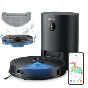 laresar robot vacuum and mop with auto dirt disposal, max 3500pa suction, app control, editable map, lidar navigation smart mapping, works with alexa, l6 pro robot vacuum cleaner ideal for pet hair