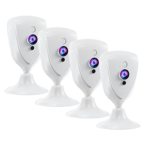 Ebitcam Pet Camera,1080P Mini Baby Monitor with Camera and Audio,Night Vision, 2-Way Audio,Motion Alarm for Home Security Camera,Watch Live Streaming Video Anywhere,Cloud Storage, (White-4pack)