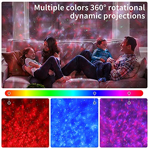 Galaxy Projector Star Projector for Bedroom, Starry Night Light Projector for Kids, Large Coverage Star Projector for Ceiling, Built in Bluetooth/Music Speaker/Timer, Ideal Gift for Christmas (Black)