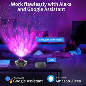 Galaxy Projector Star Projector for Bedroom, Starry Night Light Projector for Kids, Large Coverage Star Projector for Ceiling, Built in Bluetooth/Music Speaker/Timer, Ideal Gift for Christmas (Black)