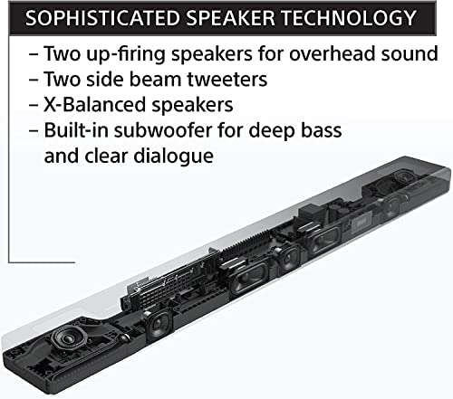 Sony HT-A5000 5.1.2ch Dolby Atmos Sound Bar Surround Sound Home Theater with DTS:X and 360 Spatial Sound Mapping, works with Alexa and Google Assistant