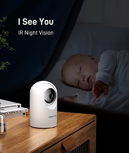 Konnek Stein 1080P Security Camera(2.4G Only), Baby Monitor 360-Degree for Home Security, Smart Home Pet Camera, with Night Vision, Compatible with Alexa & Google Assistant Home Security Camera