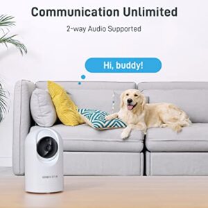 Konnek Stein 1080P Security Camera(2.4G Only), Baby Monitor 360-Degree for Home Security, Smart Home Pet Camera, with Night Vision, Compatible with Alexa & Google Assistant Home Security Camera