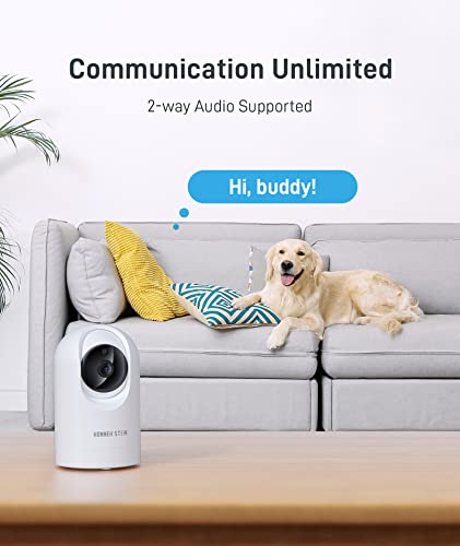 Konnek Stein 1080P Security Camera(2.4G Only), Baby Monitor 360-Degree for Home Security, Smart Home Pet Camera, with Night Vision, Compatible with Alexa & Google Assistant Home Security Camera