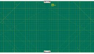 OLFA 23" x 70" Connecting Grid Rotary Cutting Mat Set (RM-CLIPS/2) - Self Healing Double Sided 23x70 Inch Cutting Mat with Grid for Fabric & Sewing, Designed for Use with Rotary Cutters (Green)