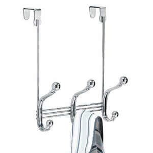 idesign york lyra steel over-the-door 6-hook storage rack – 8.38″ x 5.25″ x 11″, chrome