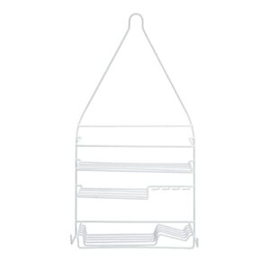 bath bliss shower 3 tier shower caddy | 3 tier shelves | soap dish holder | razor slots | wash cloth hook | luffa hock | white | rust resistant | bathroom accessories