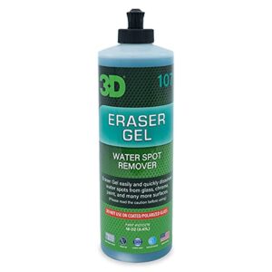 3d eraser gel hard water spot remover – 16 oz. – hard water stain remover for cars, glass, and paint – all natural shower door cleaner – cleans mirrors, windows, chrome surfaces, and more