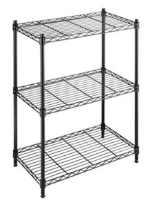 whitmor adjustable 3 tier shelving with leveling feet – black