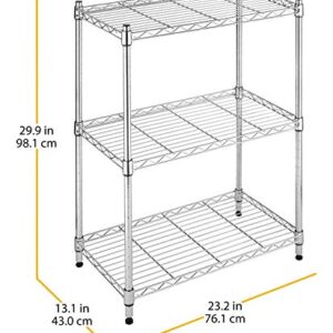 Whitmor Supreme Small 3 Tier Shelving Adjustable Chrome