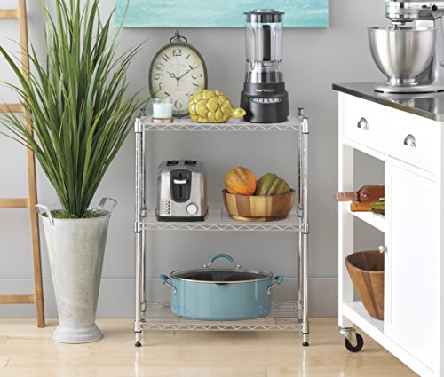 Whitmor Supreme Small 3 Tier Shelving Adjustable Chrome