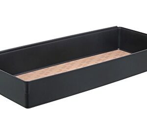 Rubbermaid No-Slip Interlocking Drawer Organizer, 6 x 15-in, Black with Gray Base (1994535)