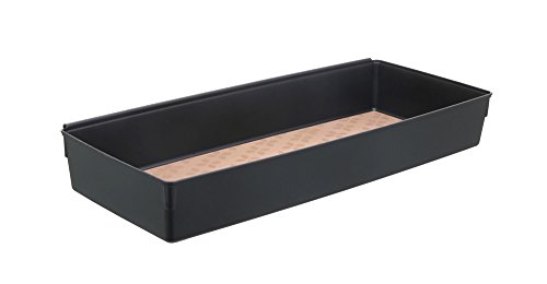 Rubbermaid No-Slip Interlocking Drawer Organizer, 6 x 15-in, Black with Gray Base (1994535)