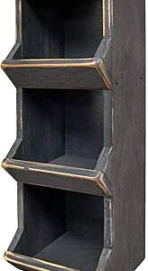 CWI Bin Shelf Vertical Primitive Country Rustic Black