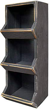 CWI Bin Shelf Vertical Primitive Country Rustic Black