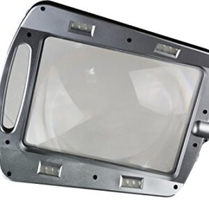 daylight24 402039-05 Full Page 8 x 10 Inch Magnifier LED Illuminated Floor Lamp, Silver