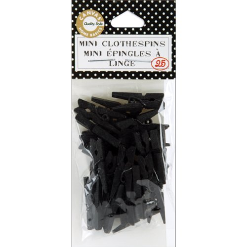 Mini Clothespin 25-Pack: Black