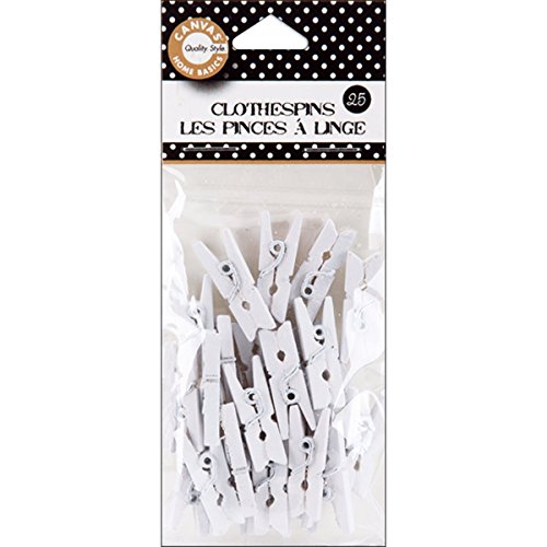 Mini Clothespin 25-Pack: White