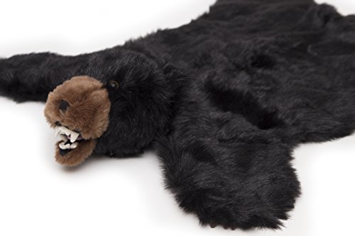 Carstens Plush Black Bear Animal Rug, Large