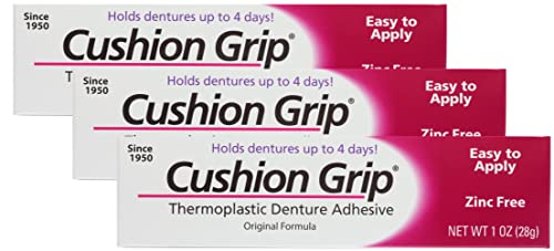 Cushion Grip Thermoplastic Denture Adhesive, 1 oz (Pack of 3)