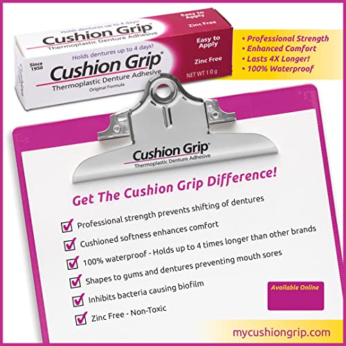 Cushion Grip Thermoplastic Denture Adhesive, 1 oz (Pack of 3)