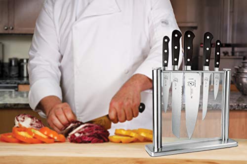 Mercer Culinary M23500 Renaissance 6-Piece Forged Knife Block Set, Tempered Glass Block