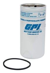 gpi pw-30-10-1.5 water and particulate fuel filter, 30 gpm (113 lpm), 10 micron, 1.5-16 unf thread (gpi genuine accessory 129320-02)