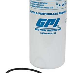 GPI PW-30-10-1.5 Water and Particulate Fuel Filter, 30 GPM (113 LPM), 10 Micron, 1.5-16 UNF Thread (GPI Genuine Accessory 129320-02)