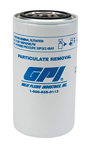 GPI P-18-10-1 Particulate Filter, 18 GPM (67L/min), 10 Micron, 1-12 UNF (GPI Genuine Accessory 129300-01)