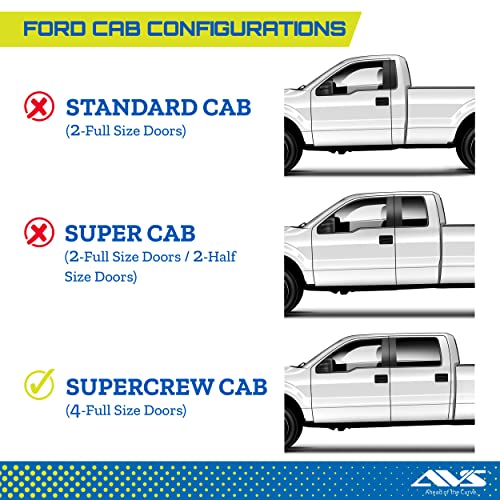 Auto Ventshade [AVS] In-Channel Ventvisor/Rain Guard | Smoke, 4 pc | 194953 | Fits 1999 - 2016 Ford F-250/F-350/F-450/F-550 Super Duty SuperCrew