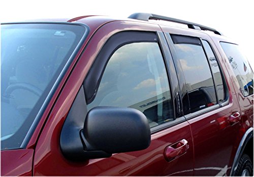 Auto Ventshade [AVS] In-Channel Ventvisor / Rain Guards | Smoke, 4 pc | 194819 | Fits 2002 - 2010 Ford Explorer (4-Door)/Mercury Mountaineer, 2003 - 2010 Lincoln Aviator