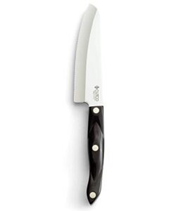 cutco model 3738 hardy slicer.6.3″ high-carbon stainless double-d® serrated blade.5.7″ classic brown handle (sometimes called black).in factory-sealed plastic bag.