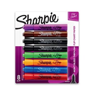 sharpie flip chart markers, bullet tip, assorted colors, 8 pack