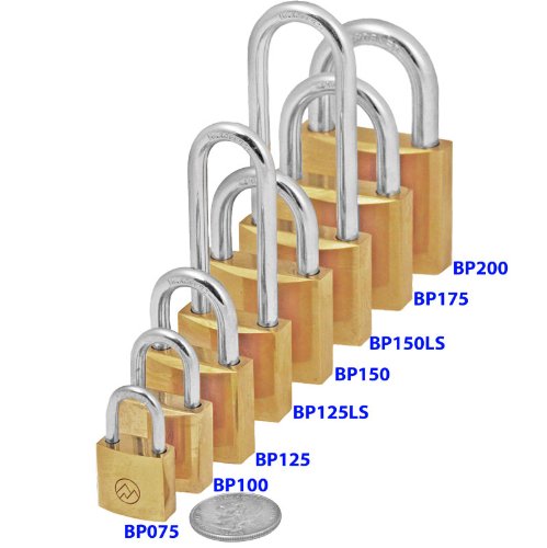 Mountain Series (BP125-KD) Solid Brass Padlocks, 1-1/4"" Wide Keyed Different