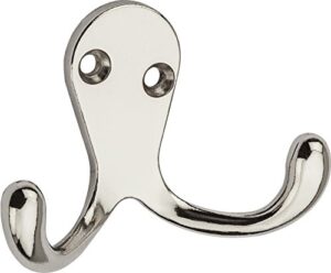 national hardware n274-209 double clothes hook, 1.73 in l, 35 lb, 0.14 in mounting hole, die cast zinc, chrome plated, 0