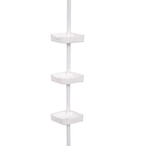 zenna home tension corner shower pole caddy, white