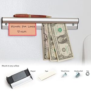 Hangman Clip-It Strip Magnetic Note and Paper Holder-Aluminum (CSA-12)