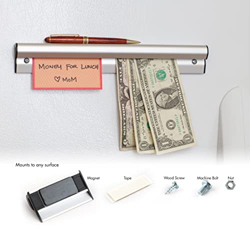 Hangman Clip-It Strip Magnetic Note and Paper Holder-Aluminum (CSA-12)