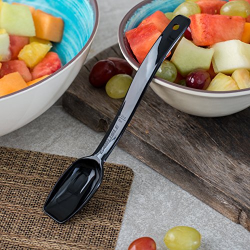 CFS Plastic Solid Spoon, 9 Inches, Black