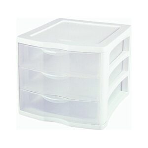 sterilite 17918004 3 drawer clr organizer, 6″x4″x3″, white